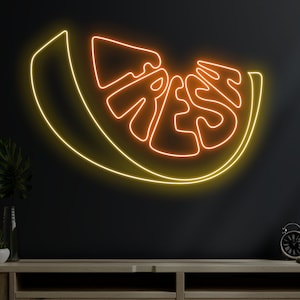 Fresh Orange Neon Sign, Fresh Orange Led Sign, Custom Neon Sign, Bar ...