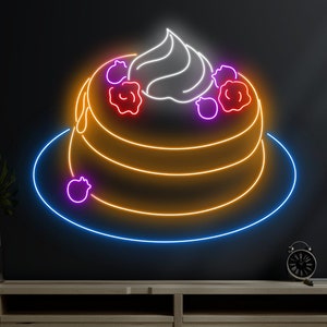 Waffle Neon Sign, Waffle Cake Led Sign, Custom Neon Sign, Cream Cake ...