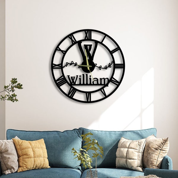 Clock Wall With Roman - Etsy