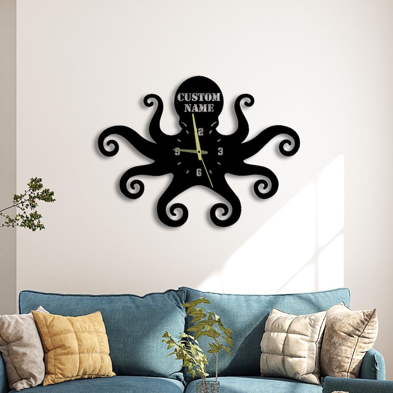 Octopus Wall Clock - Etsy