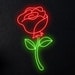 Red Rose Flower Neon Sign, Rose Flower Led Sign, Custom Neon Sign, Rose ...