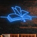 Book Neon Line Art Sign, Book Led Sign, Custom Neon Light, Book Store ...