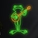 Frog Plays Moon Lute Neon Sign, Frog Moon Lute Led Sign, Custom Neon ...