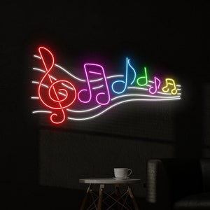 Musical Note Led Sign, Musical Note Neon Sign, Custom Neon Sign, Music ...