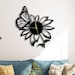 Butterfly on Flower Wall Clock Modern Design, Wall Clock Unique for ...
