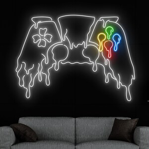 Dripping Game Controller Neon Sign, Game Controller Led Sign, Custom ...