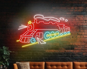 Train Neon Sign, Train Led Sign for Train Station Decor, Custom Neon ...