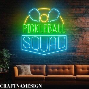 Pickleball Squad Neon Sign, Pickleball Led Sign, Custom Neon Led Light ...