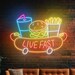 Live Fast Neon Sign, Fast Food Led Sign, Custom Neon Sign, Burger ...