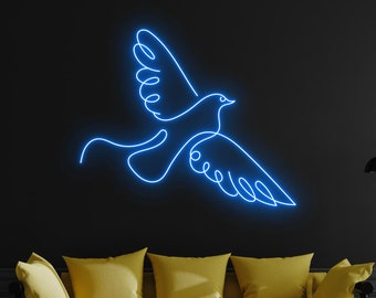 Sparrow Neon Wall Sign Bird Neon Sign, Flying Bird Light Sign, Bird ...