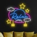 Relax Neon Sign, Relax Led Sign, Custom Neon Sign, Star Cloud Night ...