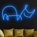 Minimalist Rhinoceros Neon Sign, Rhinoceros Led Sign, Custom Neon Sign ...