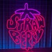 Strawberry Led Sign, Strawberry Neon Sign, Custom Neon Sign, Strawberry ...
