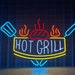 Hot Grill Neon Sign, Hot Grill Steak House Grill Bar Led Sign, Custom ...