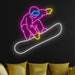 Man Skiing Neon Sign, Man Snow Skiing Led Sign, Custom Neon Sign ...