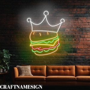 Burger King Neon Light, Fast Food Burger Restaurant Led Light ...
