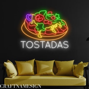 Tostadas Led Sign, Tostadas Neon Sign, Custom Neon Sign, Mexican ...