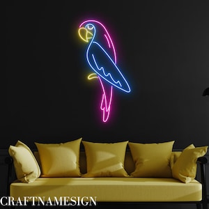 Parrot Neon Sign, Parrot Led Sign, Custom Neon Sign, Bird Shop Wall ...