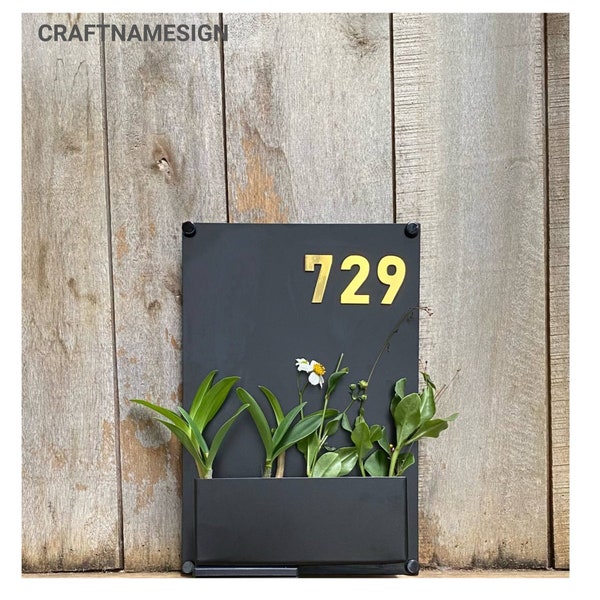 House Number Planter - Etsy