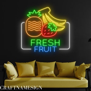 Fresh Fruit Neon Sign, Fresh Fruit Led Sign, Custom Neon Sign, Fruit ...