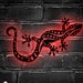 Gecko Metal Wall Art LED Light - Ledge Lizard Sign Home Decor - - Ideal ...