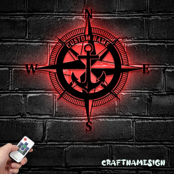 Personalized Compass Metal Sign - Etsy