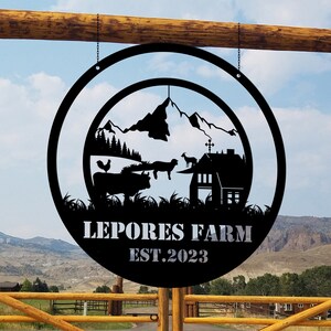 Custom Outdoor Metal Farm Sign, Metal Name Sign Outdoor, Personalized ...