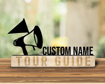 Custom Tour Guide Desk Name Plate, Tour Guide Metal Nameplate for Desk ...