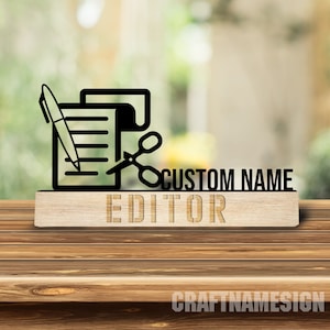 Custom Editor Desk Name Plate, Editor Metal Nameplate for Desk, Desk ...