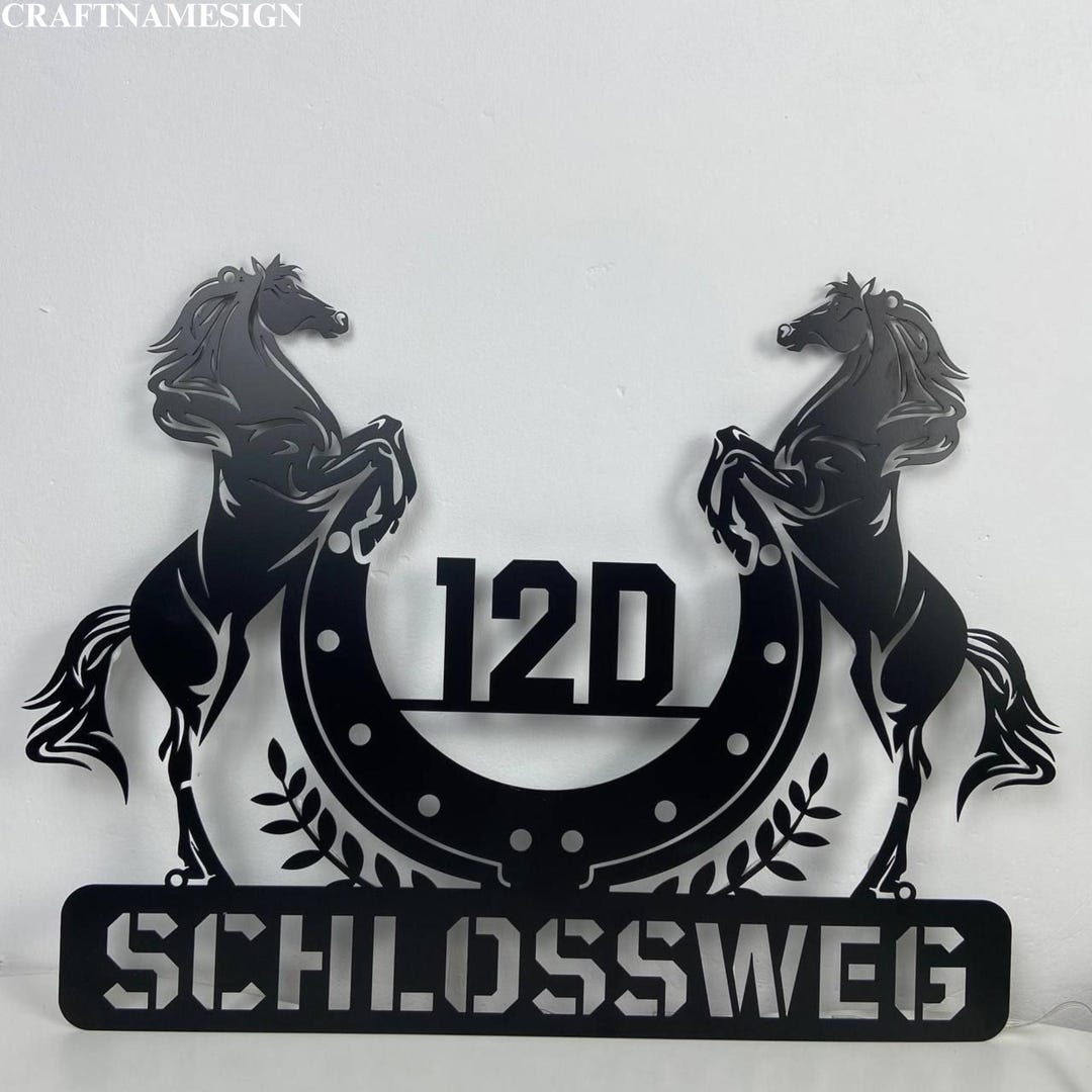 Custom Horse Ranch Outdoor Number Metal Address Sign, Personalized ...