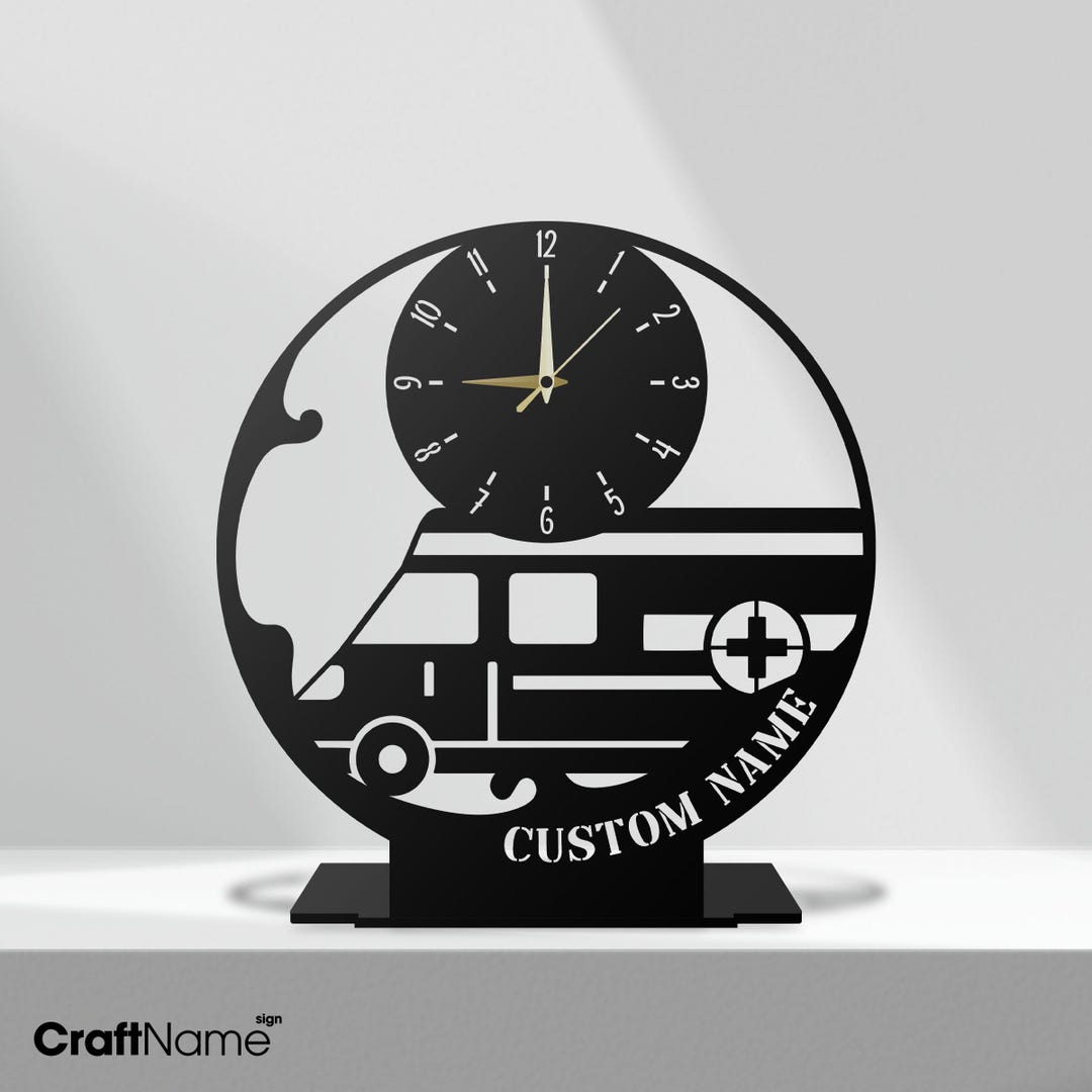 Personalized Paramedic Desk Clock Metal Art, Custom Healthcare ...