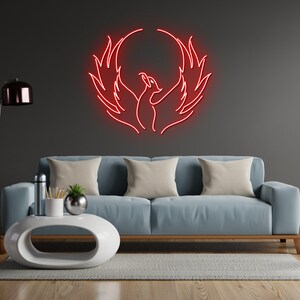 Fire Bird Eagle Neon Wall Art With LED Light - Phoenix Sign Home Decor ...