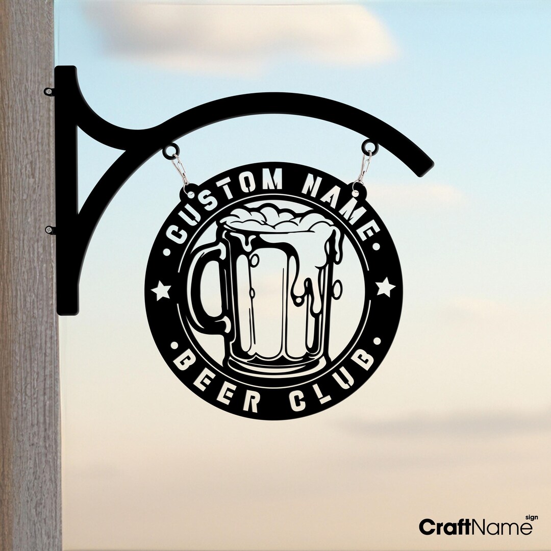 Personalized Beer Club Metal Wall Hanging for Outdoor Decor, Beer Home ...