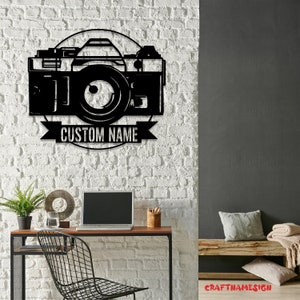 Custom Camera Photo Taking Metal Wall Art LED Light - Personalized ...