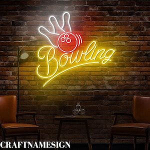 Bowling Neon Sign, Bowling Club Led Sign, Custom Neon Sign, Open ...