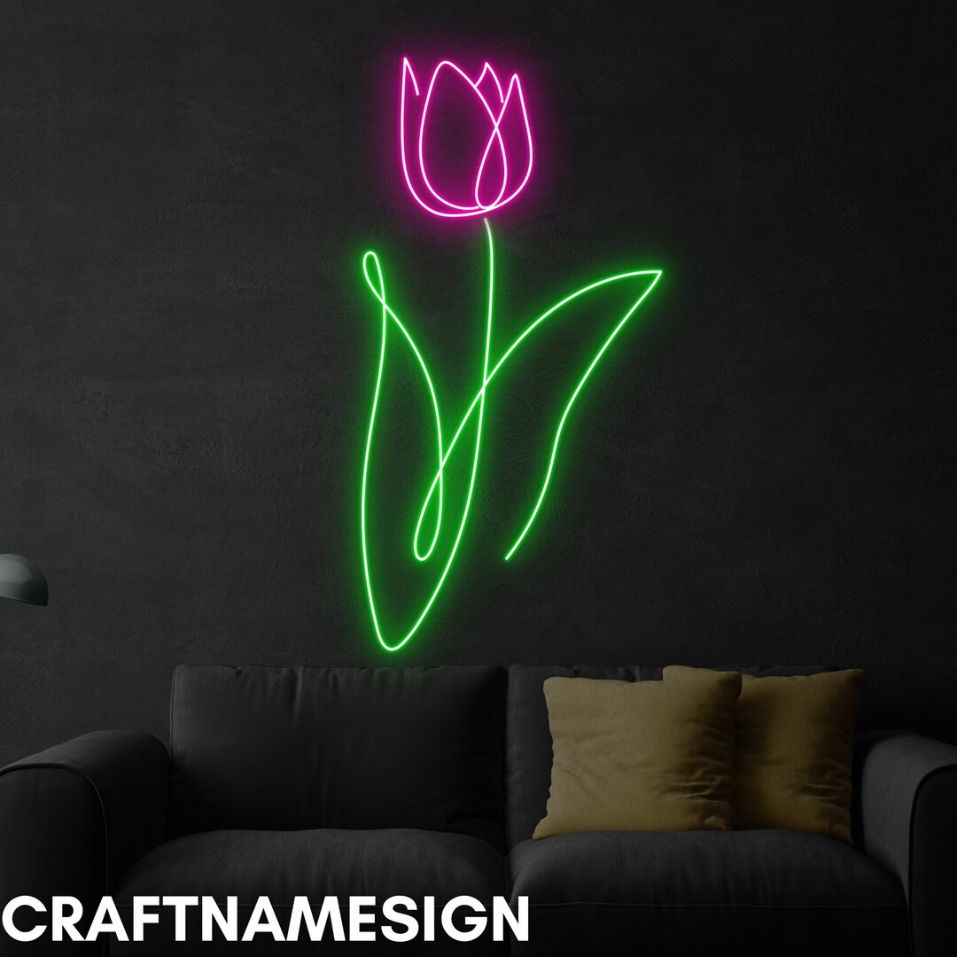 Tulip Flower Neon Sign, Tulip Flower Led Sign, Custom Neon Sign, Tulip ...