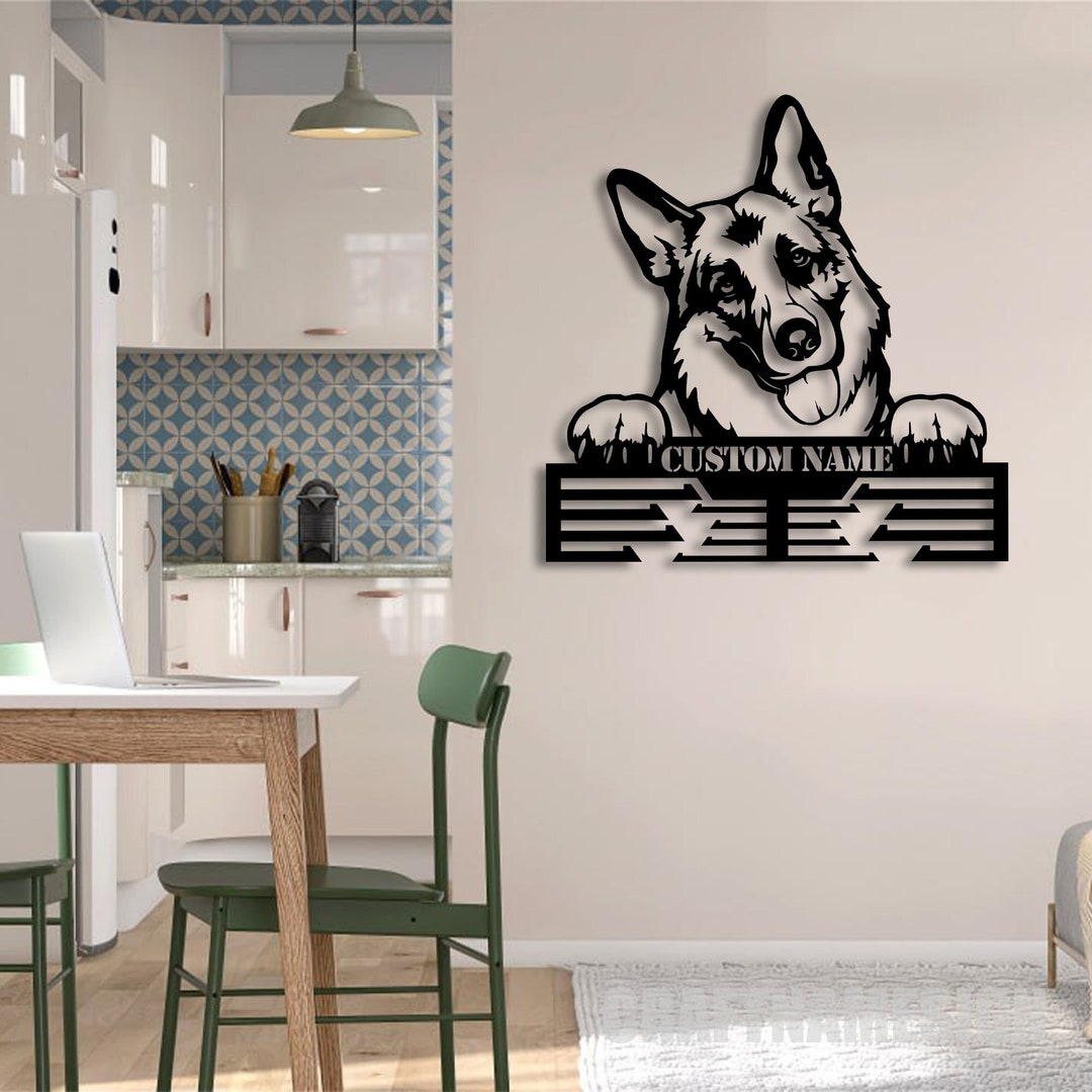 Custom GSD German Shepherd Metal Hanger, German Shepherd Dog Wall ...