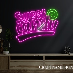 Sweet Candy Shop Neon Sign, Sweet Candy Shop Led Sign, Custom Neon Sign ...