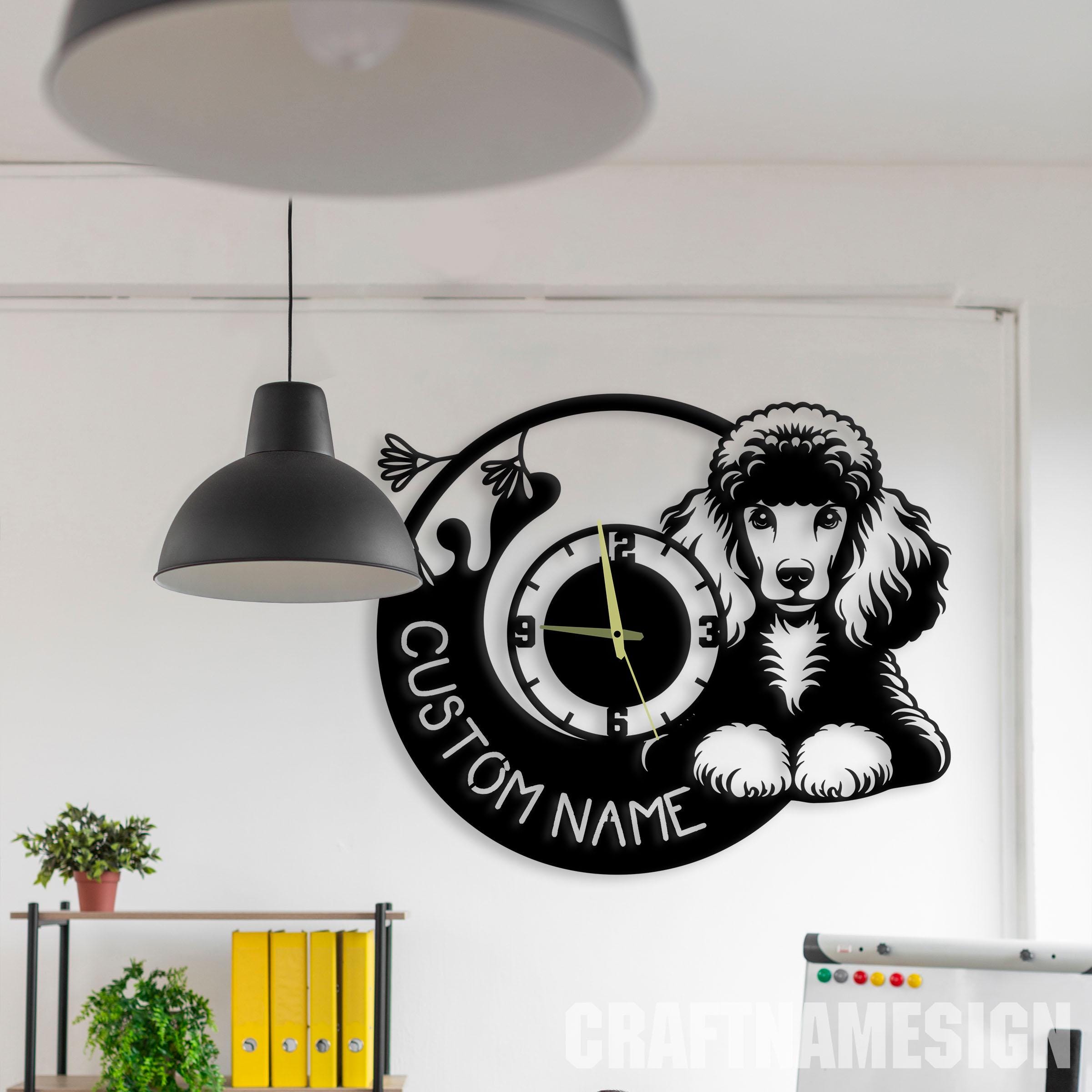 Custom Poodle Dog Metal Wall Clock, Wall Clock Unique for Home Decor ...