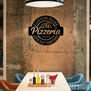 Custom Pizzeria Sign, Pizza Sign, Shop Sign, Kitchen Decor ...