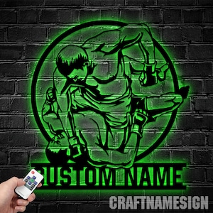 Custom MMA Fighter Metal Sign, MMA Fighter Metal LED Decor ...