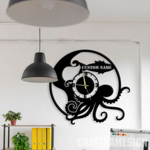 Custom Octopus Metal Wall Clock, Wall Clock Unique for Home Decor and ...