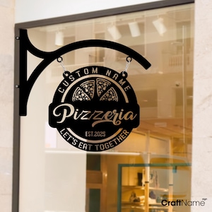 Personalized Pizzeria Metal Wall Hanging Sign, Pizza Restaurant Outdoor ...
