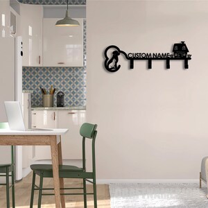 Custom Dog and Cat Metal Key Holder, Pet Lover Gifts, Metal Coat Rack ...