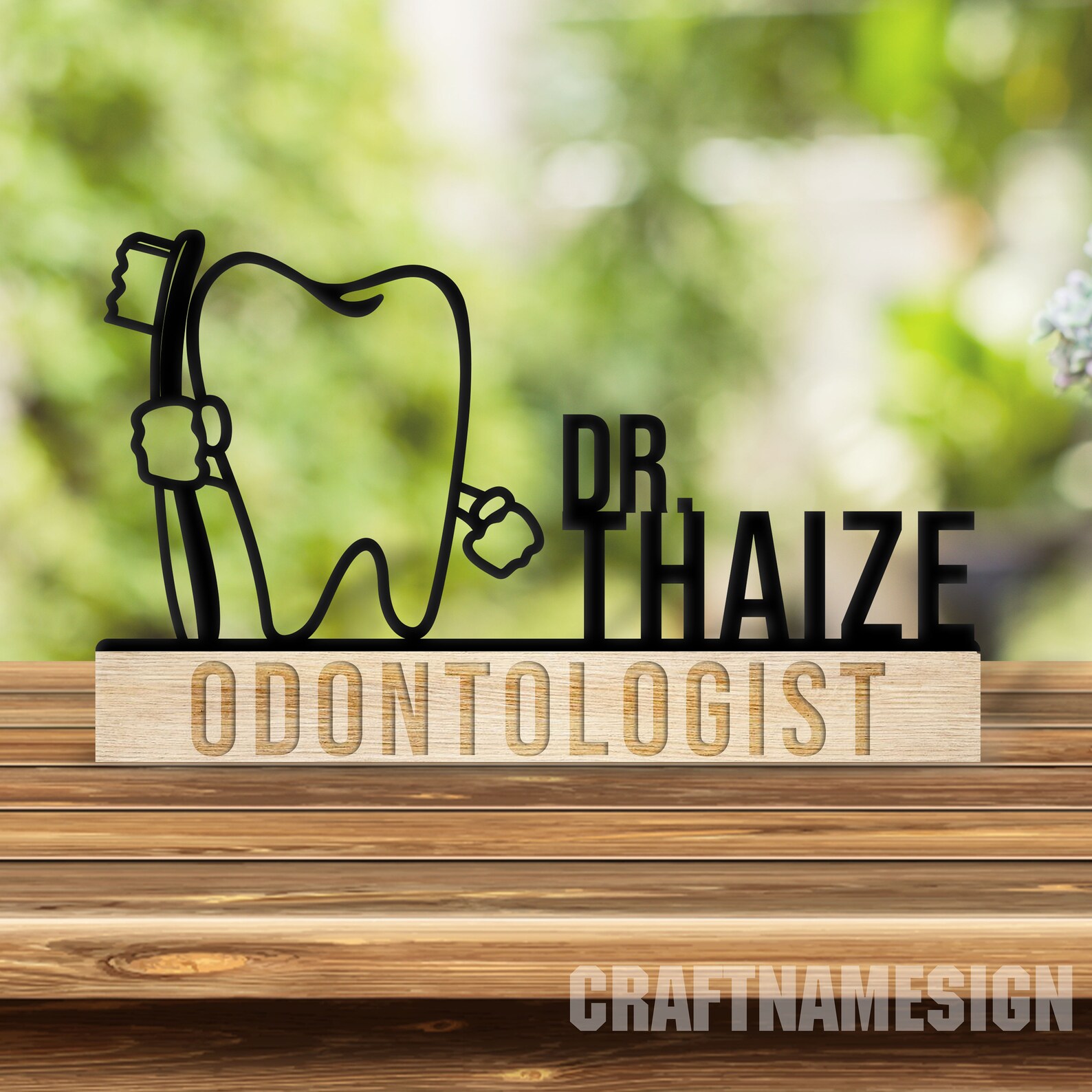 Custom Odontologist Desk Name Plate, Dentist Metal Nameplate for Desk ...