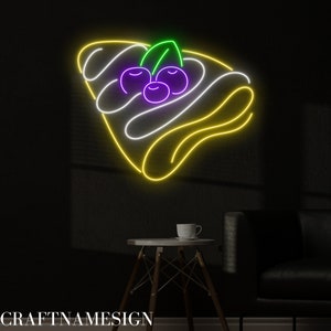 Blueberry Crepe Cake Neon Sign, Crepe Cake Led Sign, Custom Neon Sign ...