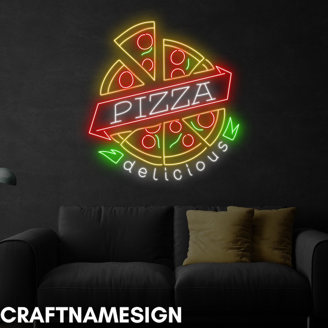 Delicious Pizza Neon Sign, Pizza Led Sign, Custom Neon Sign, Italian ...