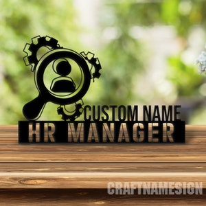 Custom HR Manager Desk Name Plate, HR Manager Metal Nameplate for Desk ...