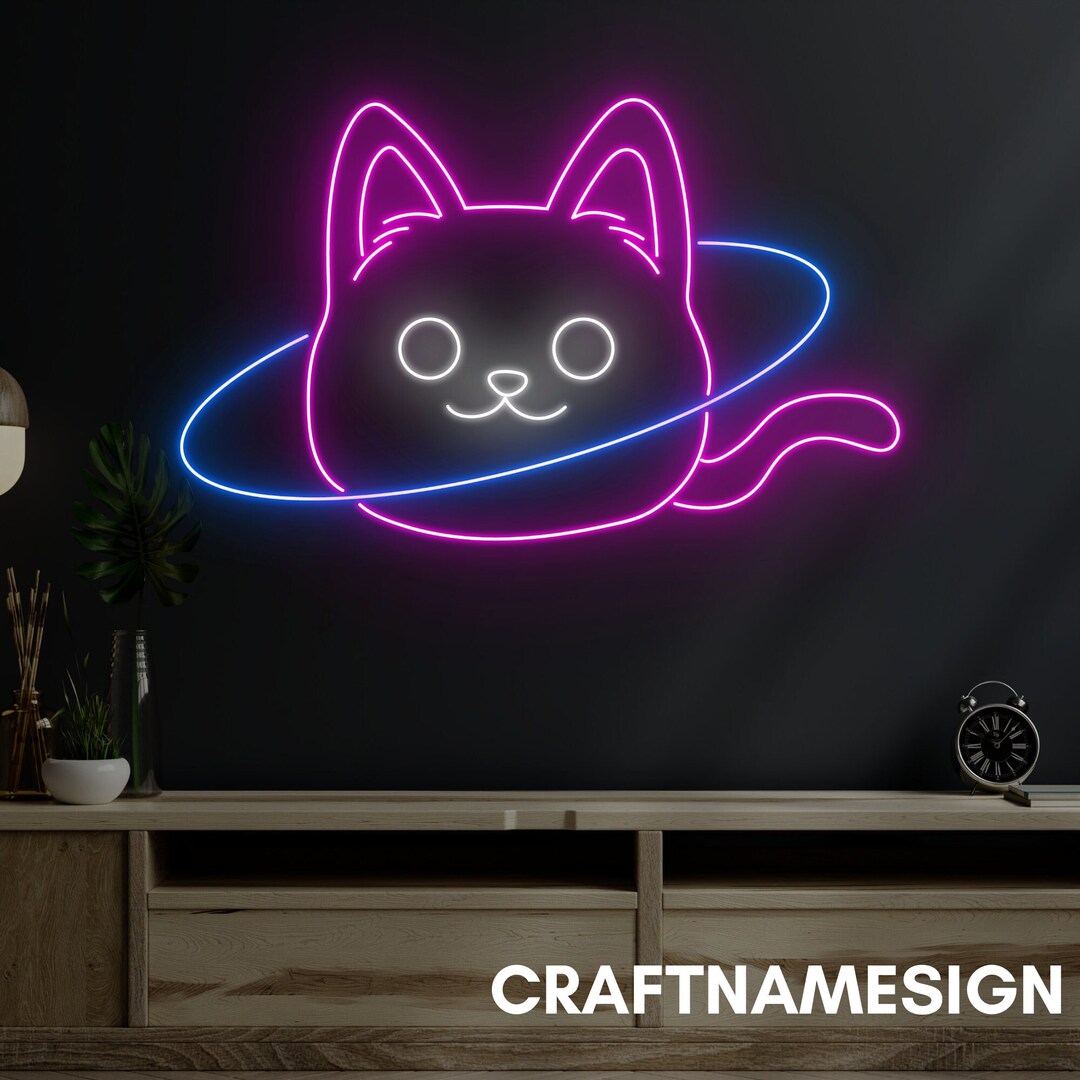 Cat Planet Neon Sign, Cat Planet Led Sign, Custom Neon Sign, Pet Shop ...