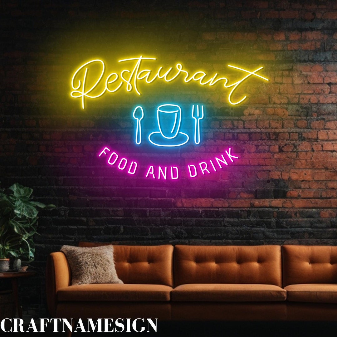 Restaurant Food and Drink Led Sign, Restaurant Neon Sign, Food Shop ...